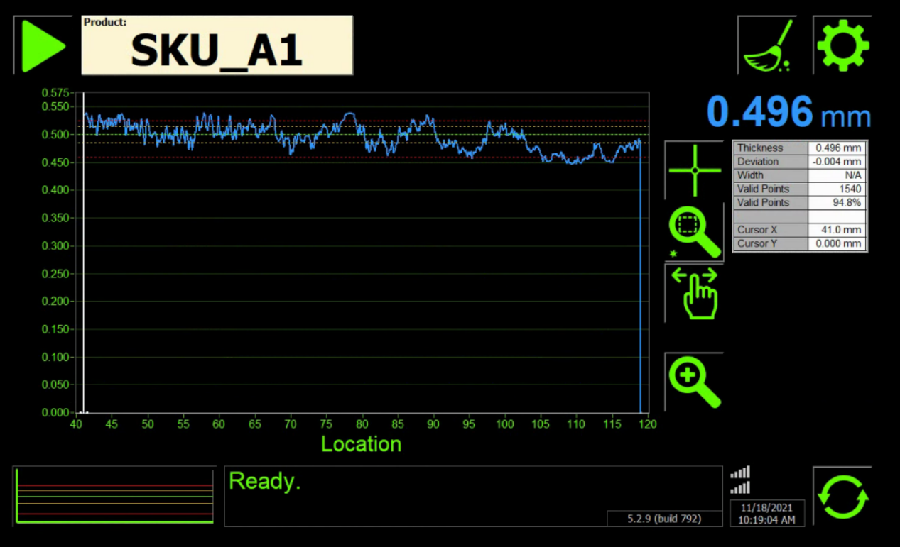 Data Rich Laser Thickness Measurements